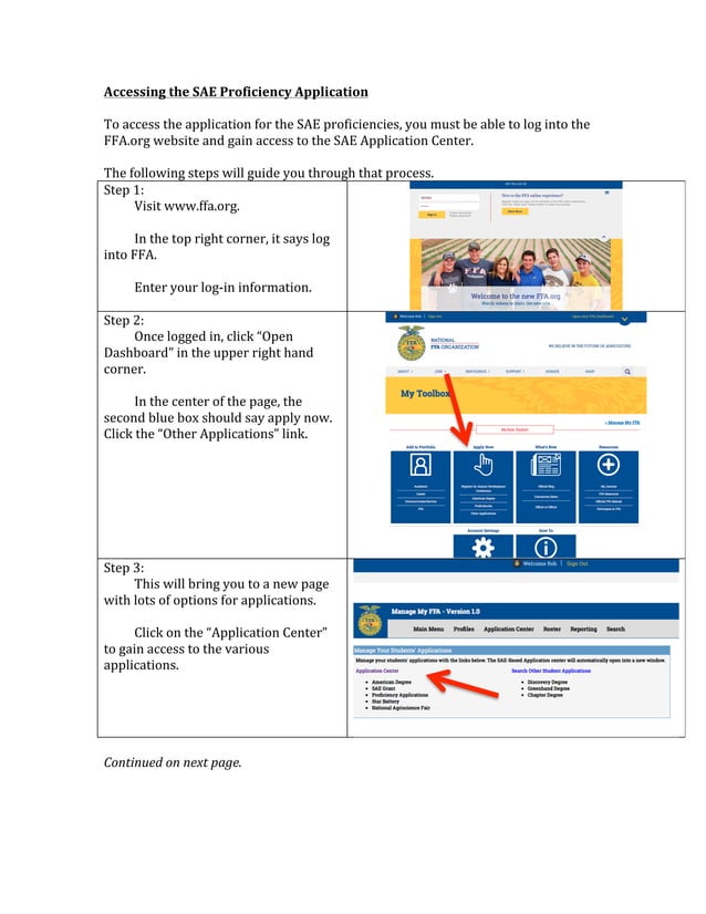 Accessing the SAE Proficiency Application | PDF