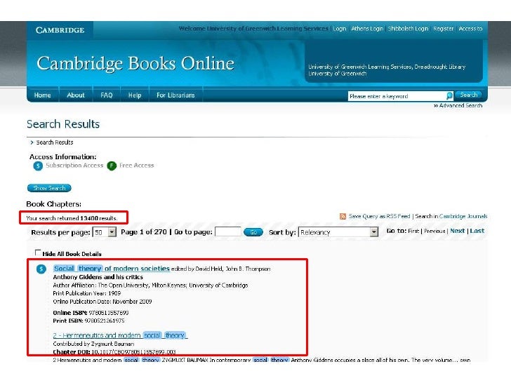 Accessing Cambridge Books Online 30-Day Trial