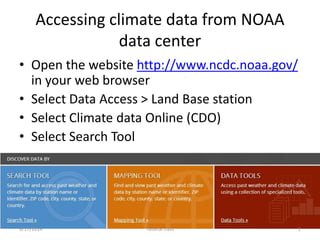Accessing climate data from NOAA data center | PPTX