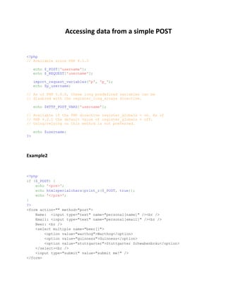 Accessing data from a simple post by karan chanana | DOCX