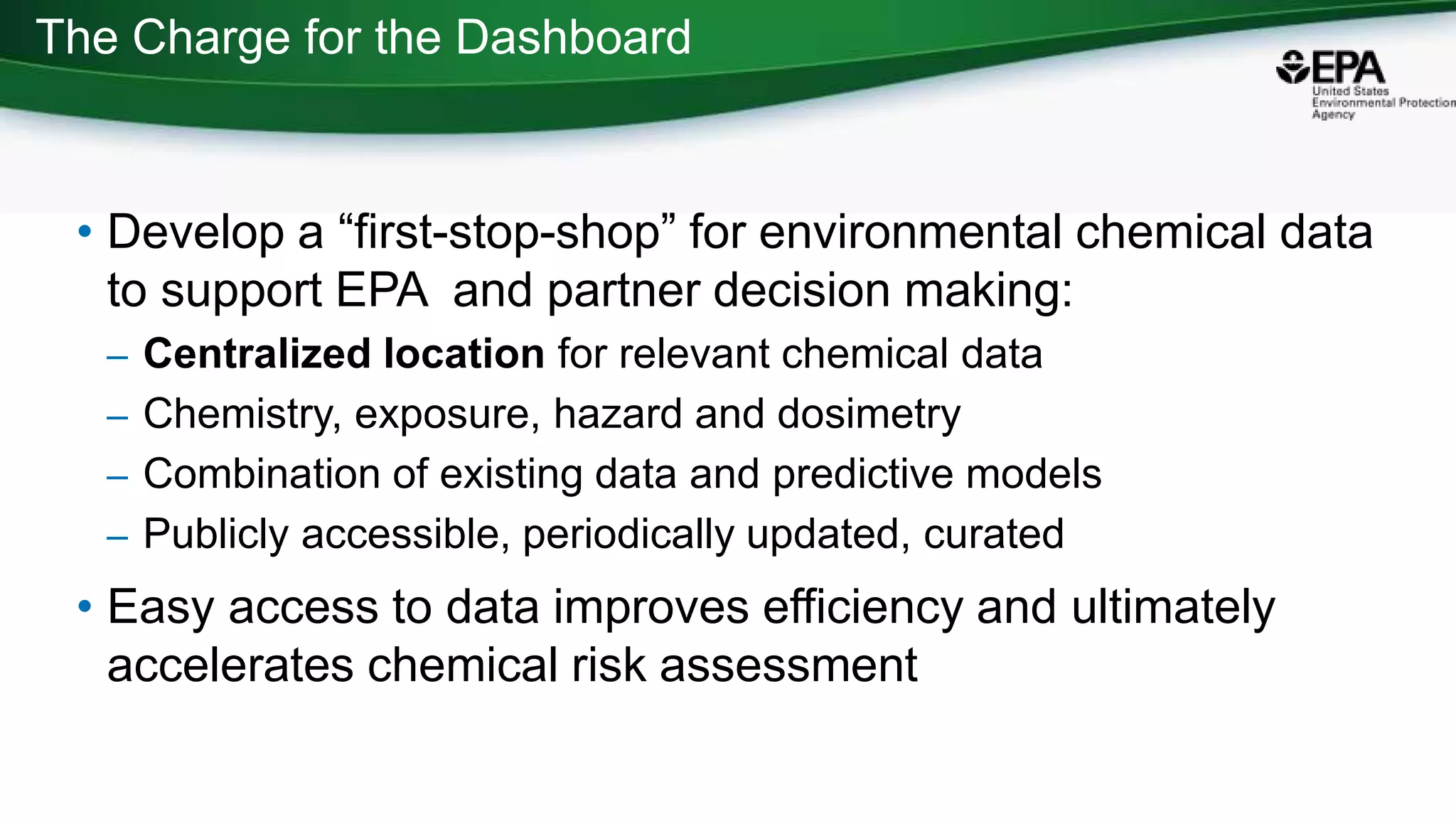 Accessing Environmental Chemistry Data via Data Dashboards | PPTX