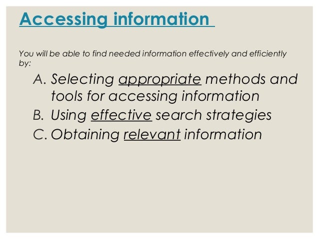 Accessing Meaning