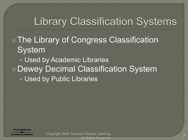 Accessing library information thomson delmar learning | PPTX