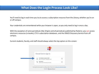 Accessing library resources with open athens | PPT