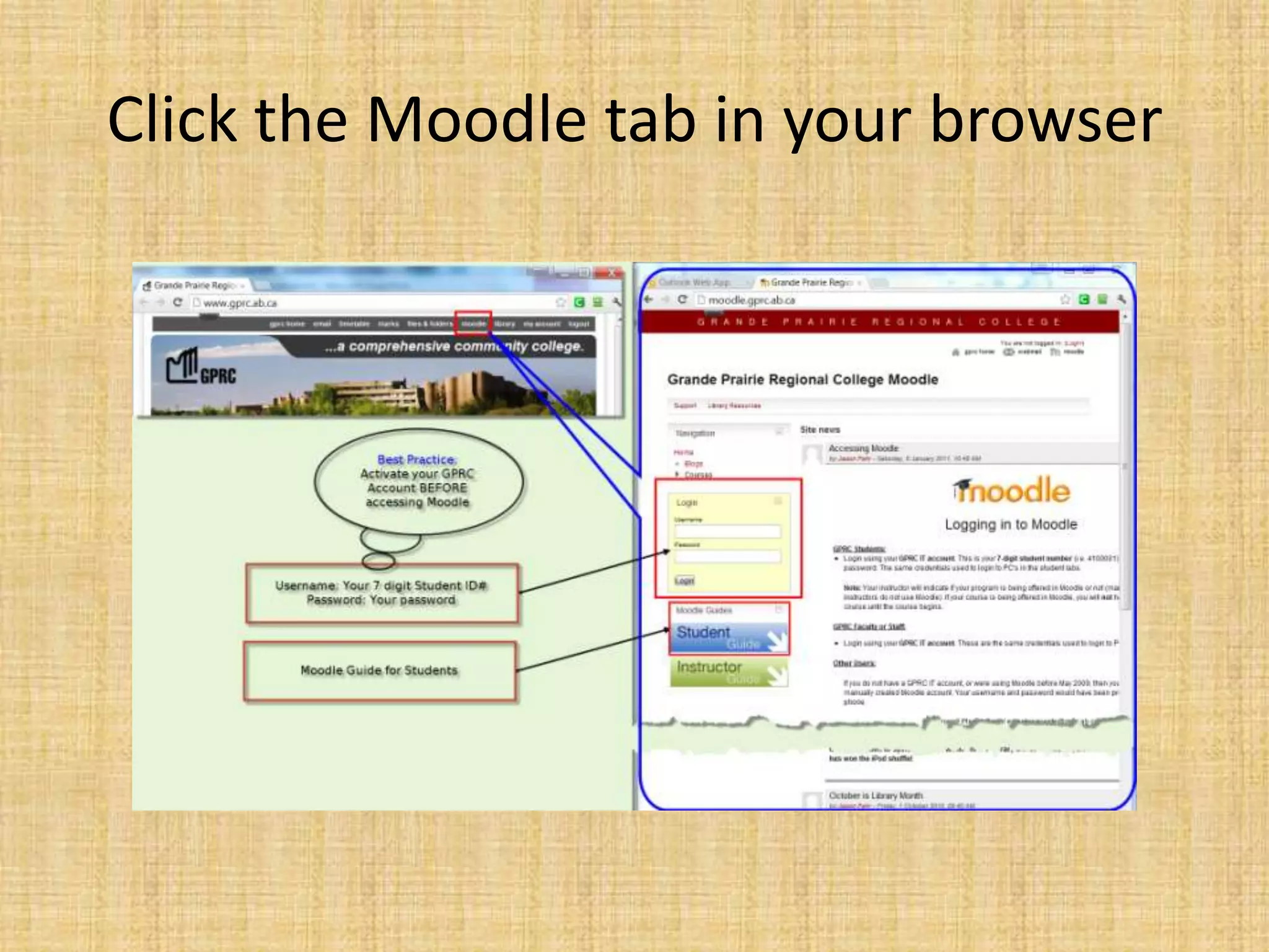 Accessing moodle | PPT