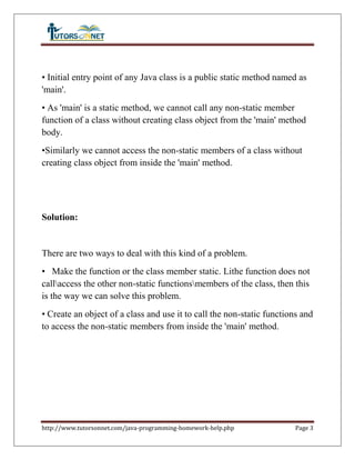 Accessing non static members from the main | PDF