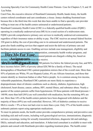 Accessing Specialty Care for Community Health Center Patients Case.pdf ...