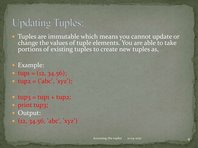 Accessing the tuples | PPT