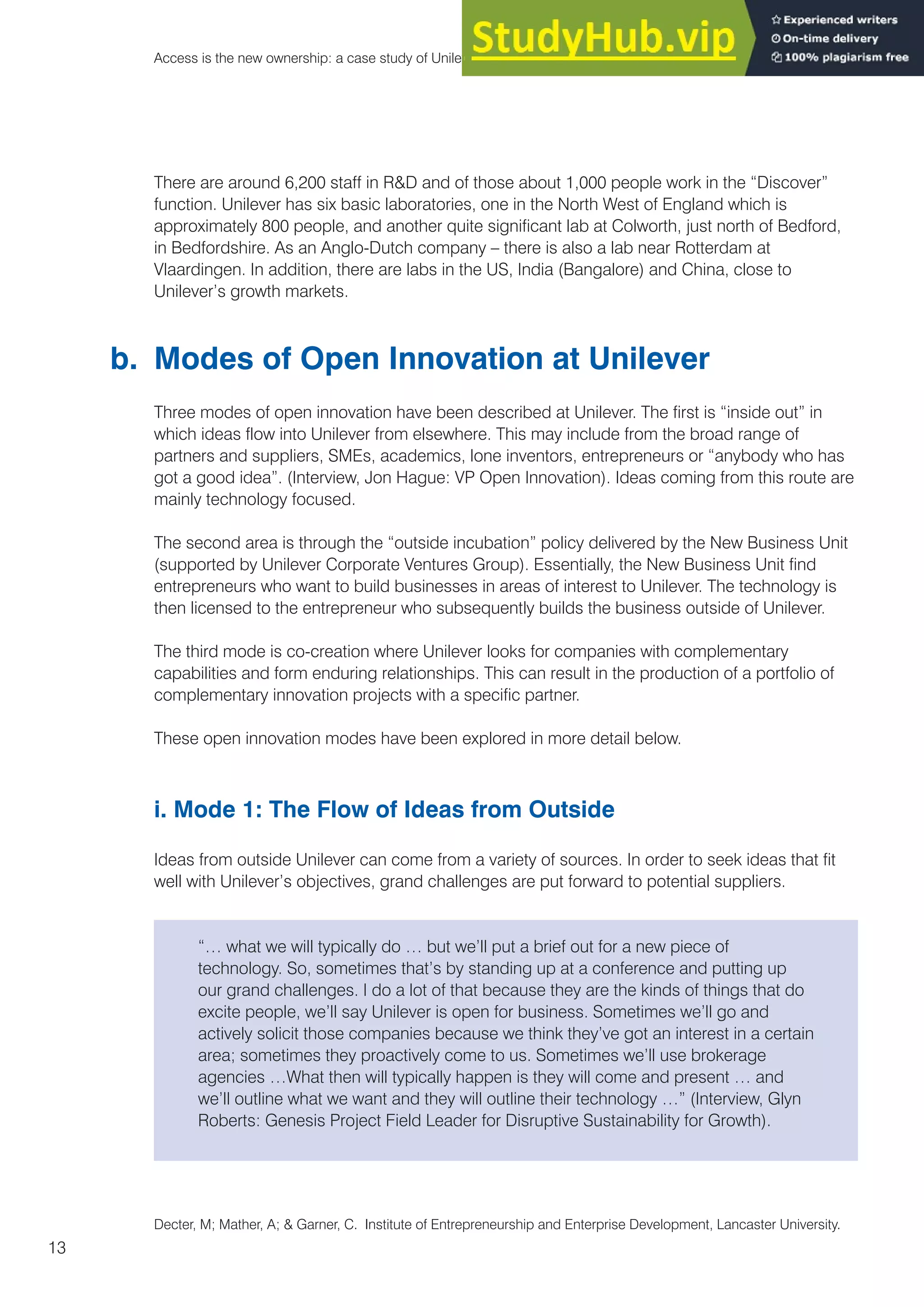 Access Is The New Ownership A Case Study Of Unilever S Approach To Open ...