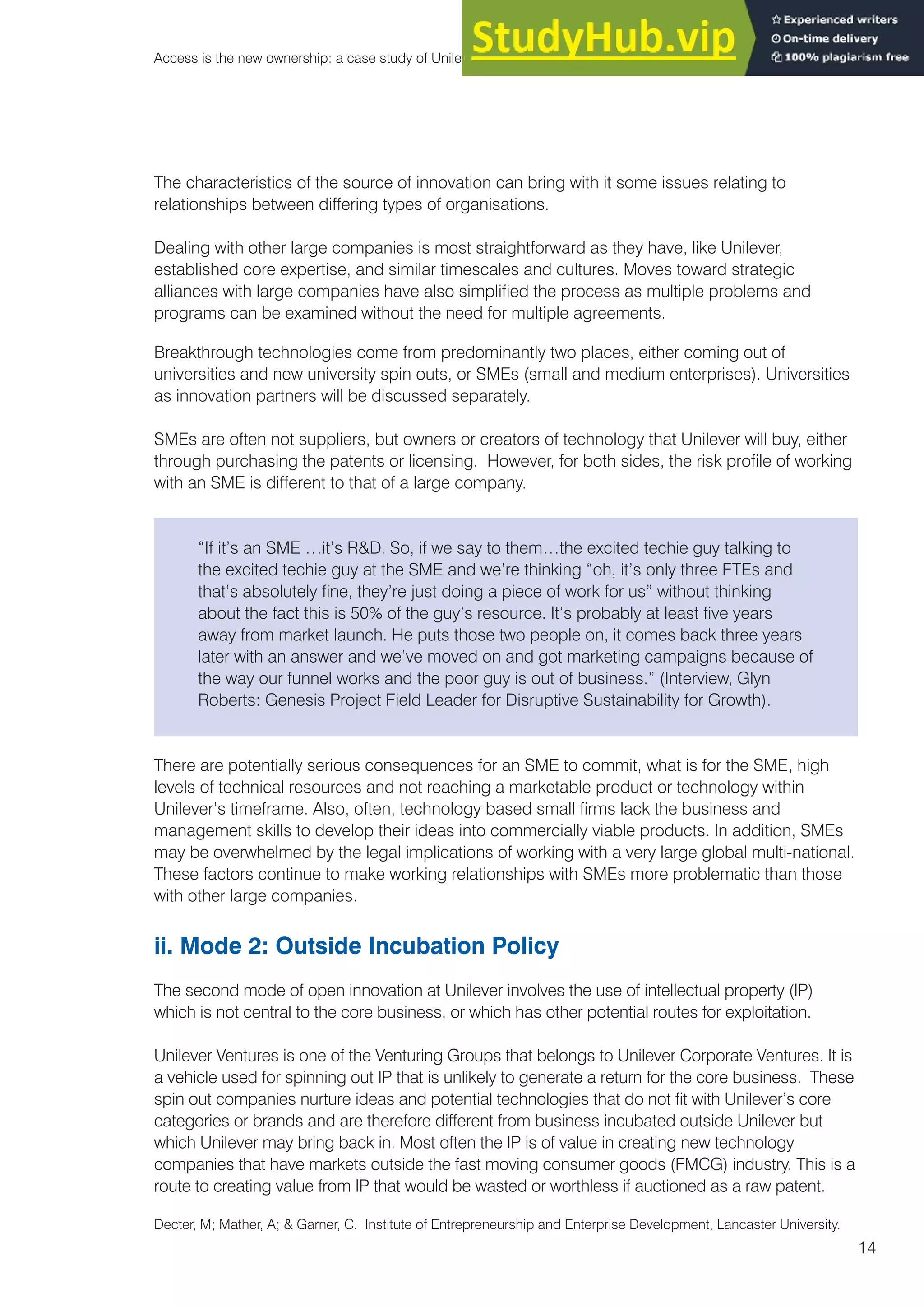 Access Is The New Ownership A Case Study Of Unilever S Approach To Open ...