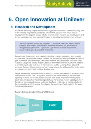 Access Is The New Ownership A Case Study Of Unilever S Approach To Open ...