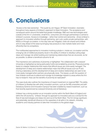 Access Is The New Ownership A Case Study Of Unilever S Approach To Open ...