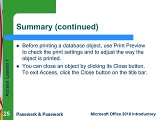 Access lesson 01 Microsoft Access Basics | PPTX