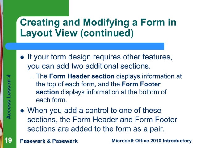Access lesson 04 Creating and Modifying Forms | PPT Access lesson 04 Creating and Modifying Forms | PPT