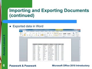 Access lesson 06 Integrating Access | PPT