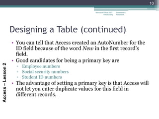 Access lesson 2 | PPT