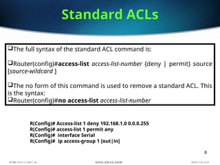 Access List. Configuration of Layer three Router Access List | PPT