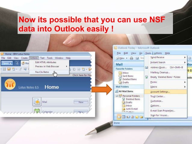 Access lotus notes database in outlook | PPTX
