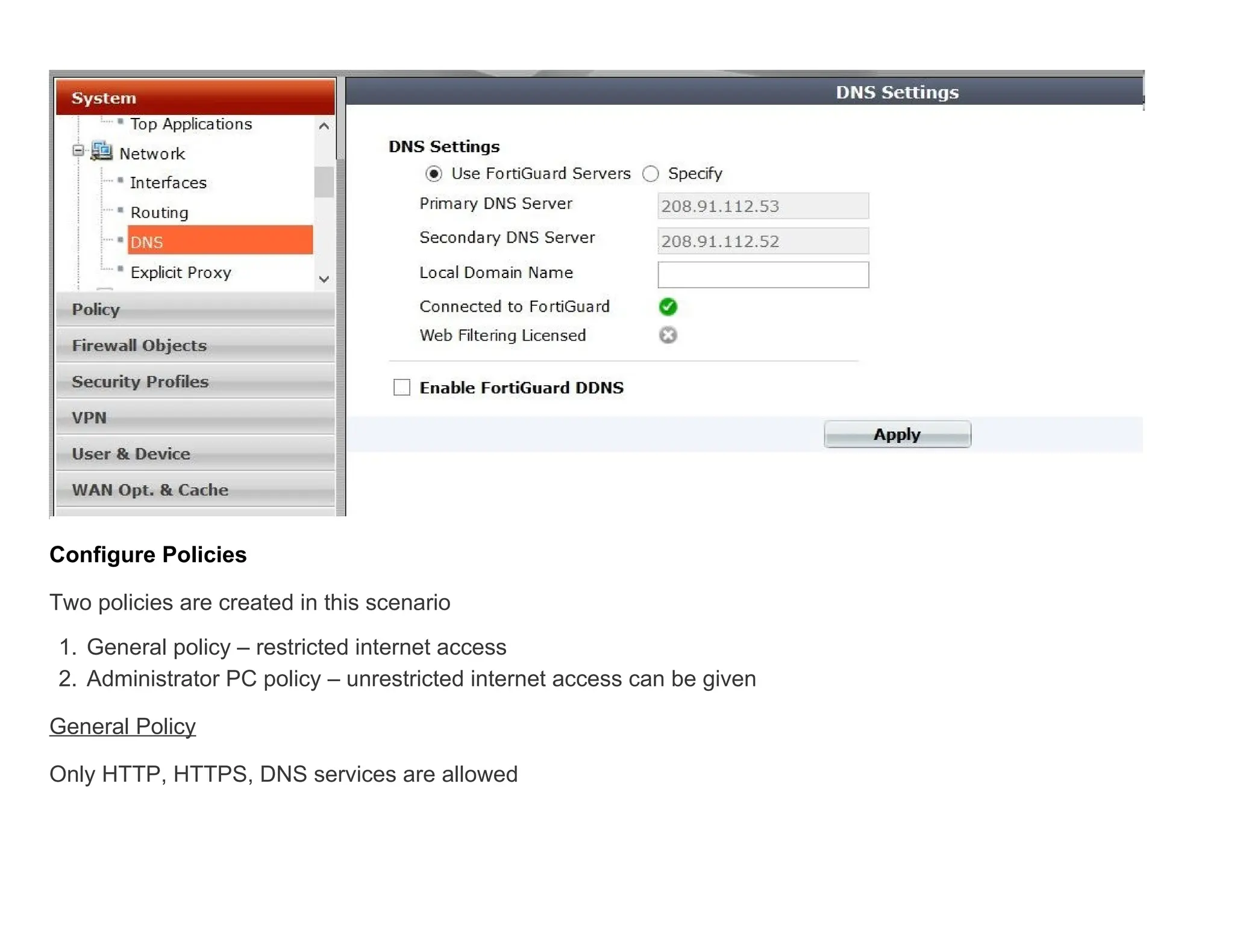 FORTIGATE FIREWALL BASIC KNOWELEDGE TO CONFIGURE ROUTER | DOCX
