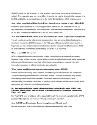 JBM-HH Access Measures: Questions and Answers | DOC