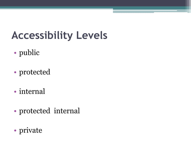 C Access Modifiers Pptx Programming Languages Computing