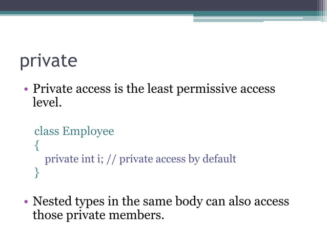 C Access Modifiers Pptx Programming Languages Computing