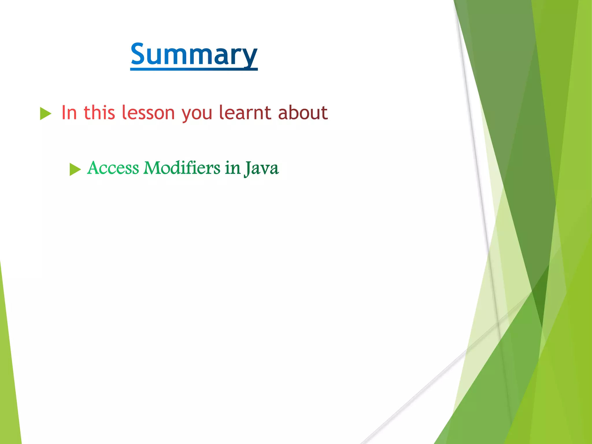 Access modifiers in java | PPTX