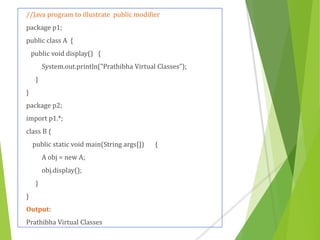 Access modifiers in java | PPTX