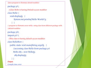 Access modifiers in java | PPTX