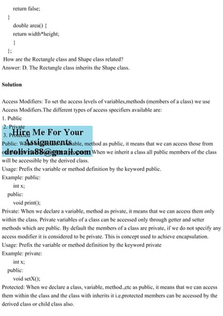 Access Modifiers To set the access levels of variables,methods (mem.pdf
