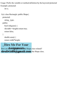 Access Modifiers To set the access levels of variables,methods (mem.pdf