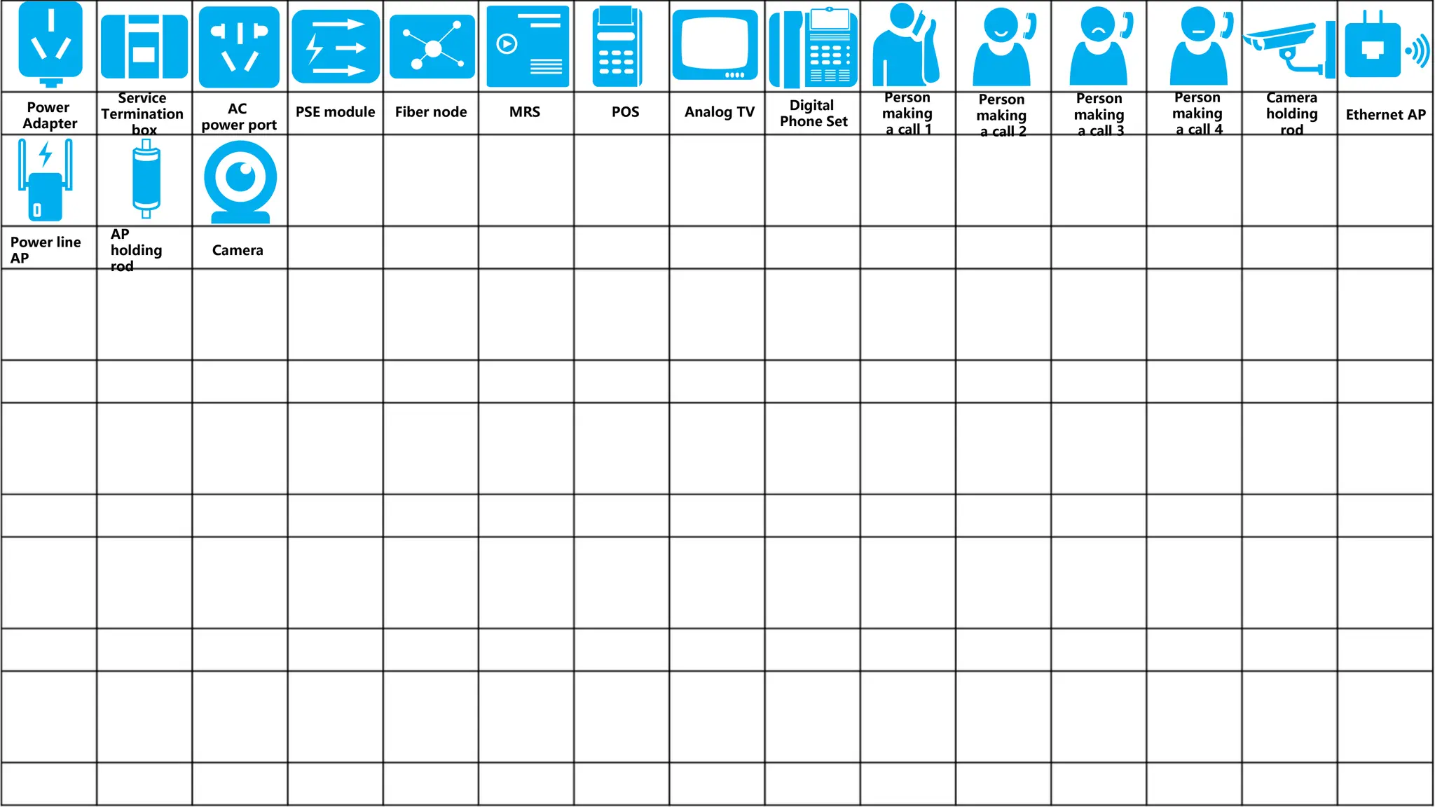 Access Network Flattened Icons(PPT,blue).pptx