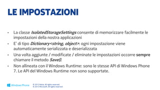 Accesso ai Dati in Windows Phone: Isolated Storage, Database e Data ...