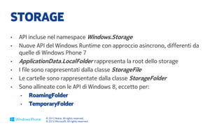 Accesso ai Dati in Windows Phone: Isolated Storage, Database e Data ...