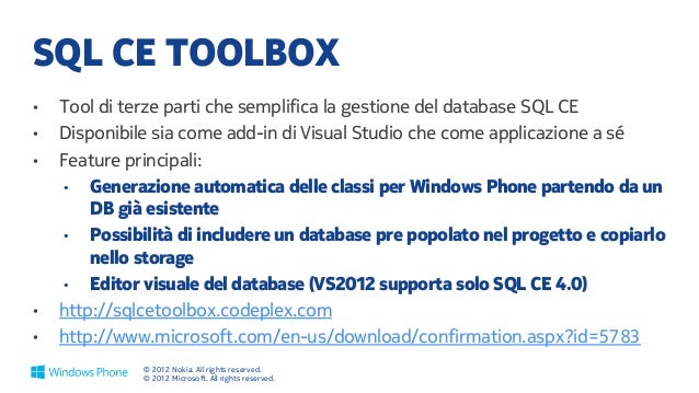 Accesso ai Dati in Windows Phone: Isolated Storage, Database e Data S…