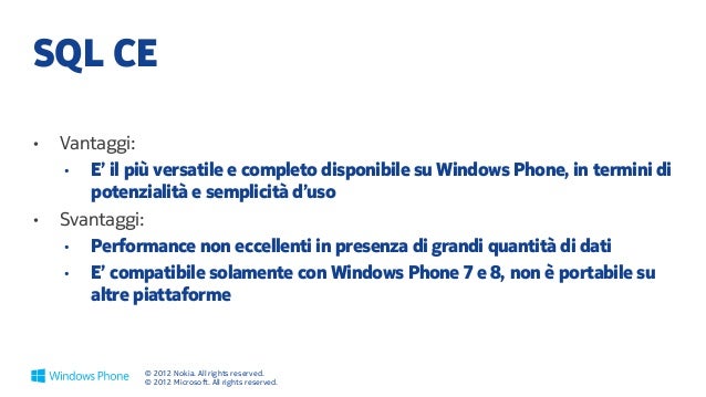 Accesso ai Dati in Windows Phone: Isolated Storage, Database e Data S…