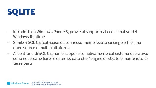 Accesso ai Dati in Windows Phone: Isolated Storage, Database e Data S…