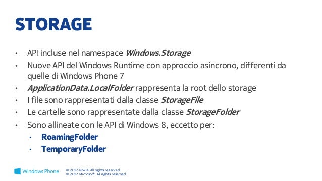 Accesso ai Dati in Windows Phone: Isolated Storage, Database e Data S…