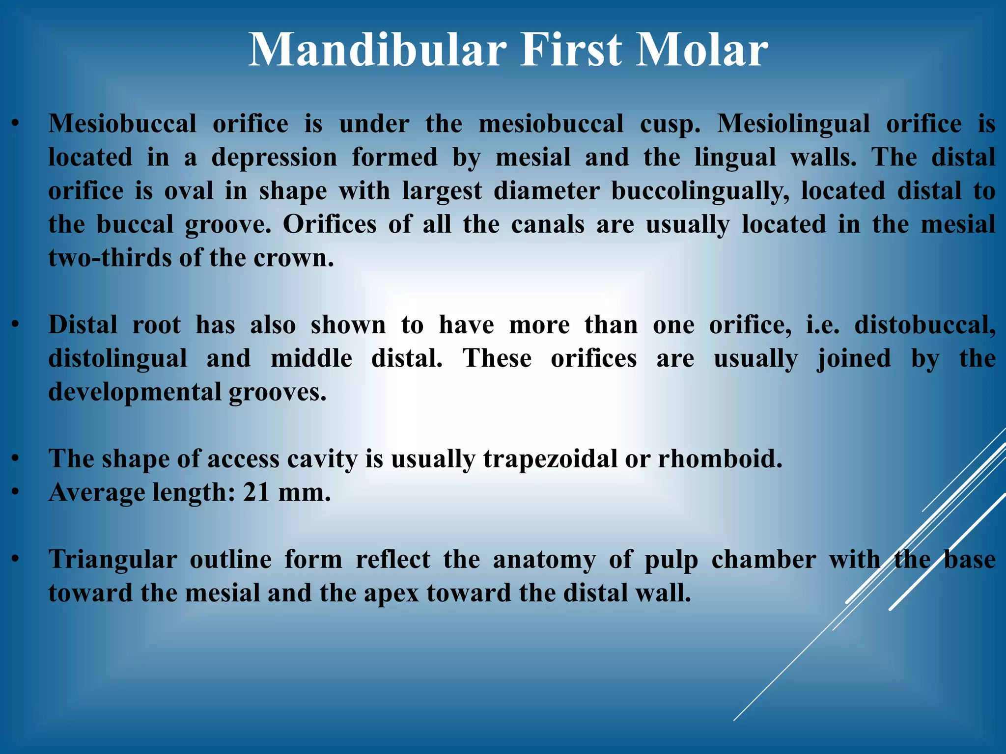 Access opening of molar teeth | PDF