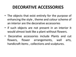 Types of Accessories in Interior Decoration | PPT