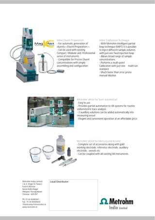 Accessories by Metrohm India | PDF