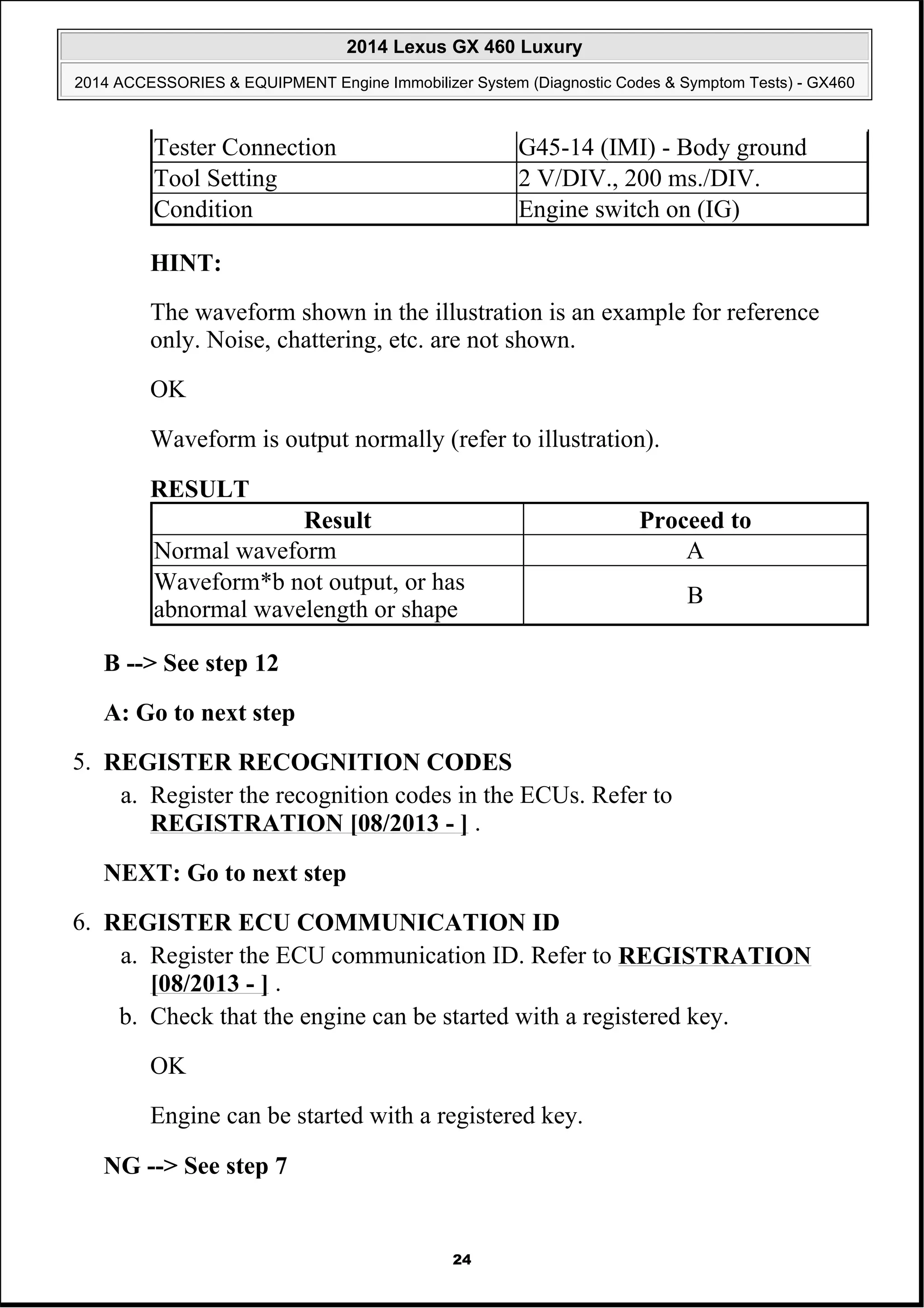 Lexus ACCESSORIES & EQUIPMENT Engine Immobilizer System (Diagnostic ...