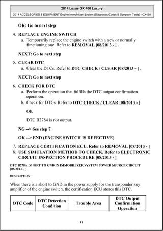 Lexus ACCESSORIES & EQUIPMENT Engine Immobilizer System (Diagnostic ...
