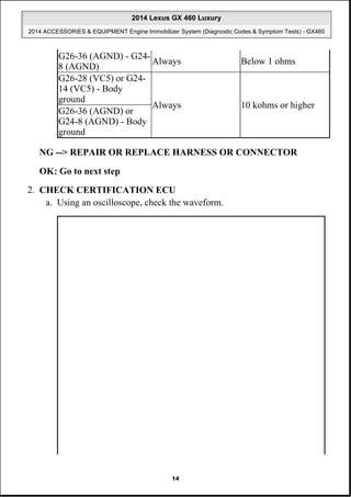 Lexus ACCESSORIES & EQUIPMENT Engine Immobilizer System (Diagnostic ...