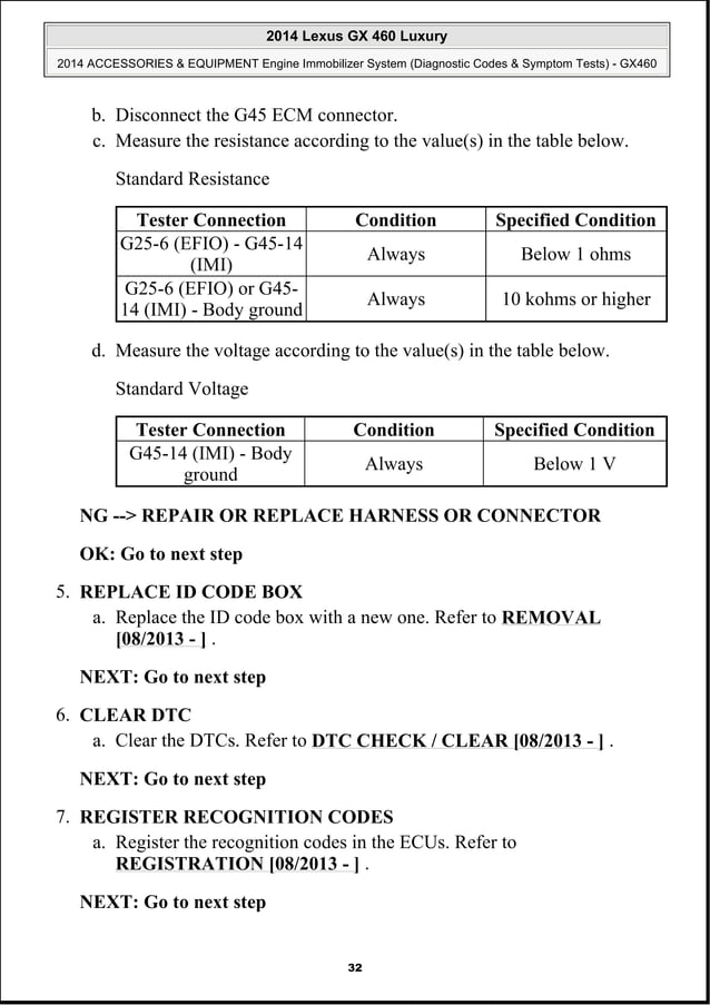 Lexus ACCESSORIES & EQUIPMENT Engine Immobilizer System (Diagnostic ...