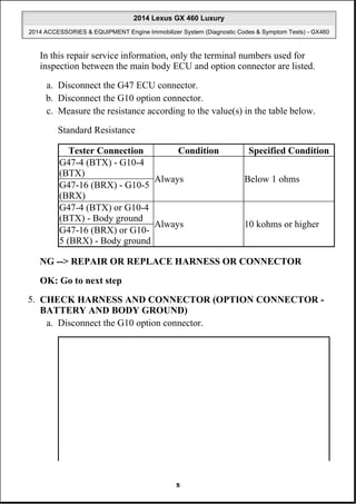 Lexus ACCESSORIES & EQUIPMENT Engine Immobilizer System (Diagnostic ...