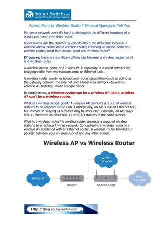 Access point or wireless router general questions tell you | DOCX