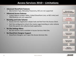 Access Services in SharePoint 2010 - All You Need to Know | PDF