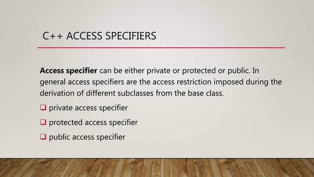 Access specifier | PPTX