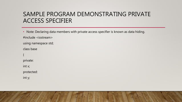 Access specifier | PPTX